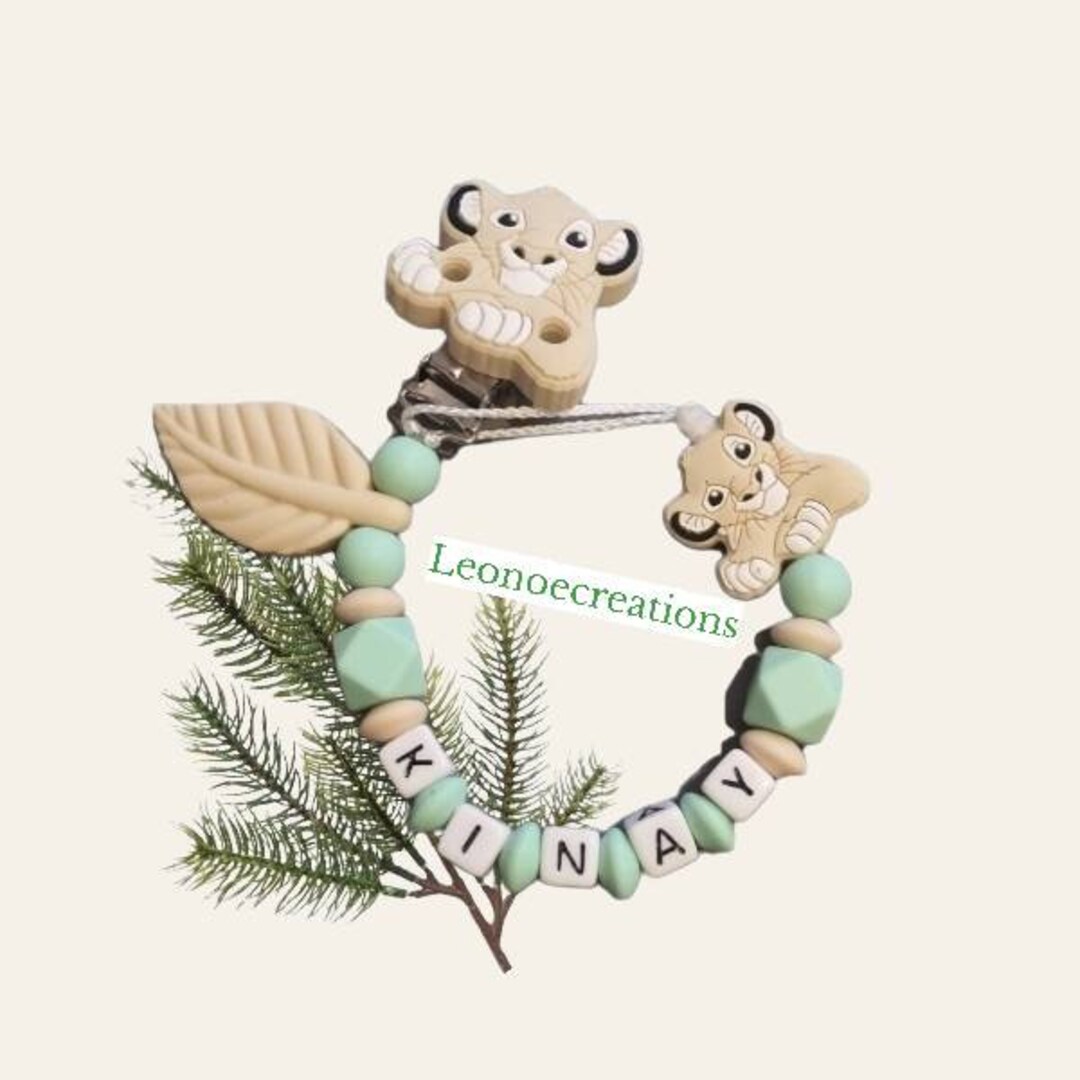 Personalized Boy Pacifier Clip Simba Silicone Pacifier Clip ...