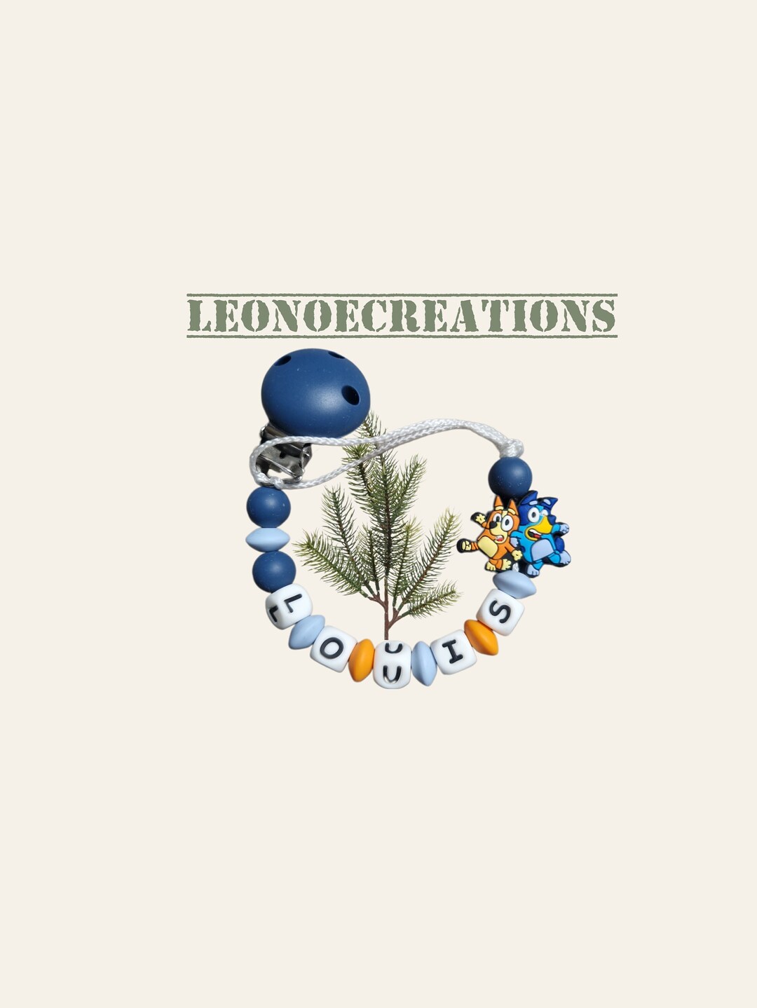 Personalized Bluey Pacifier Clip Handmade Birth Gift - Etsy