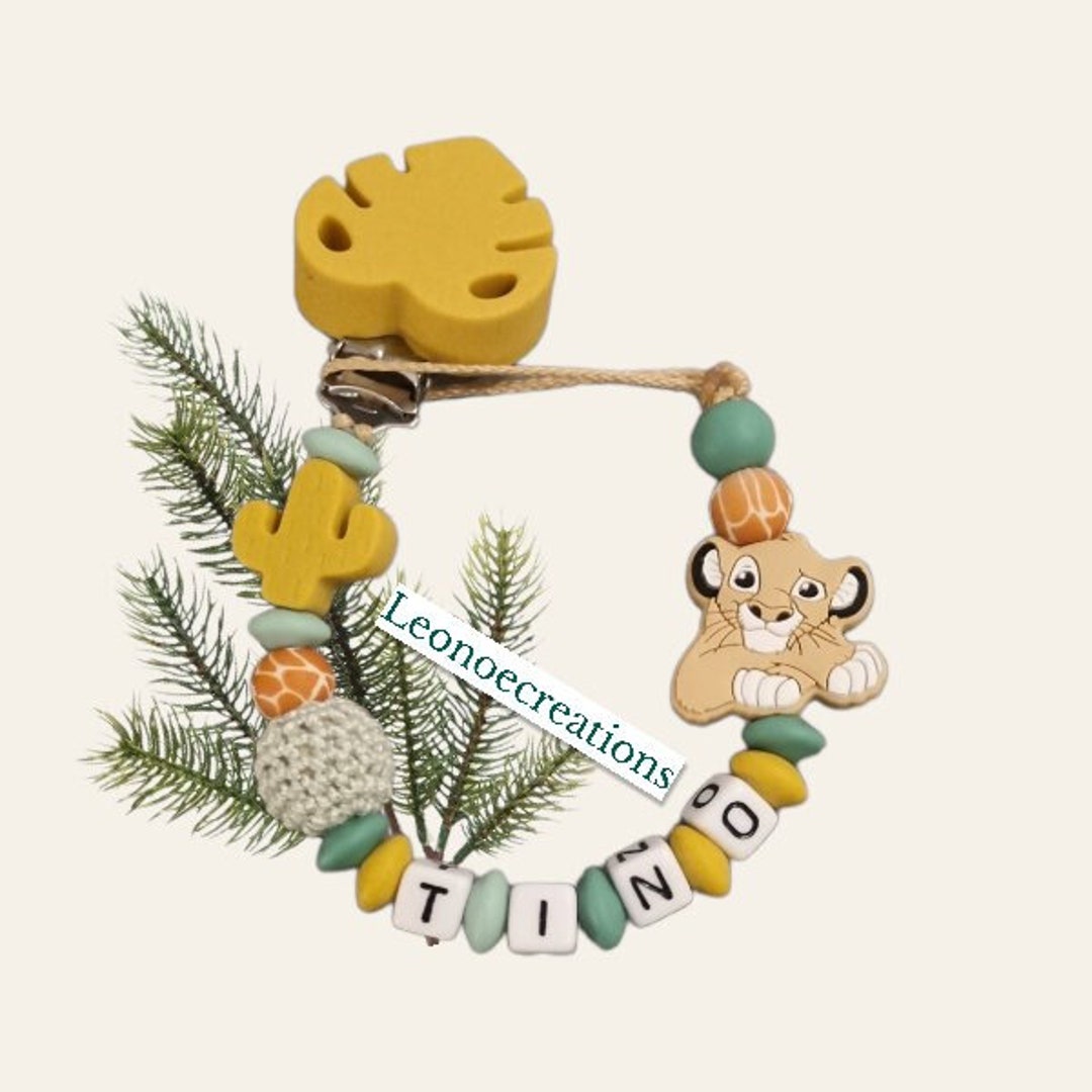 Personalized Pacifier Clip Simba Pacifier Clip - Etsy