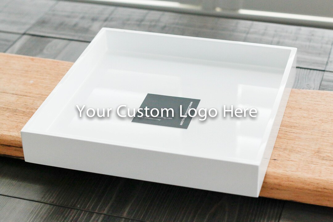 Customizable Logo White Square Lacquered Tray - Etsy
