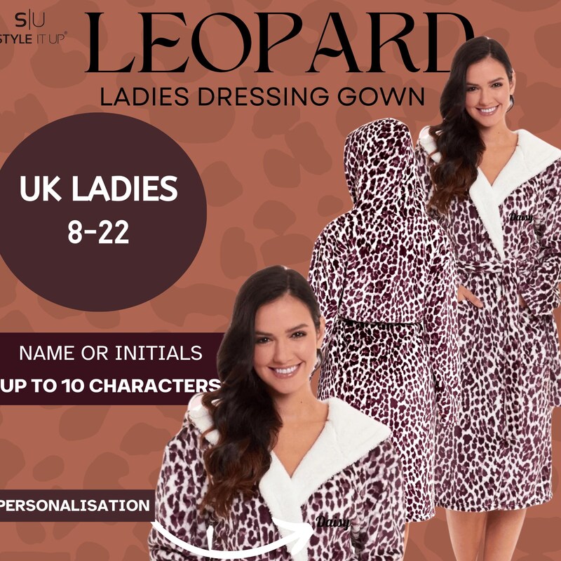 Leopard Print Dressing Gown - Etsy UK