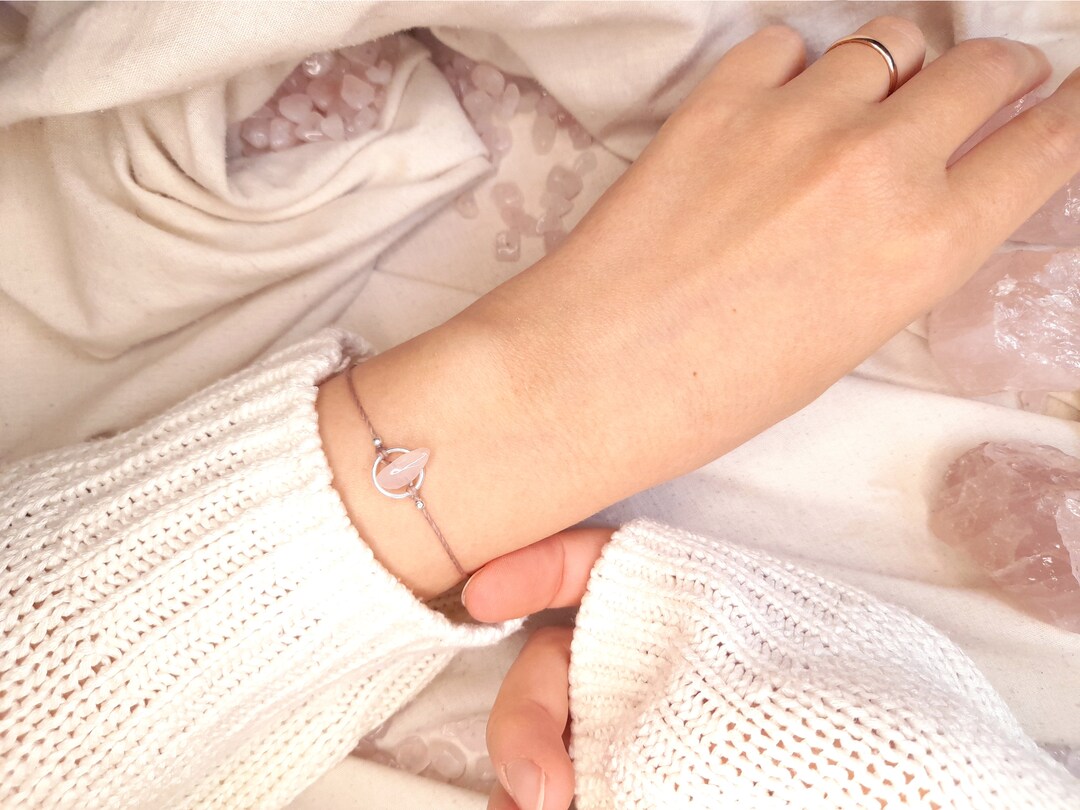 TAURUS BRACELET Rose Quartz and Silver Bracelet, Taurus Birthstone ...