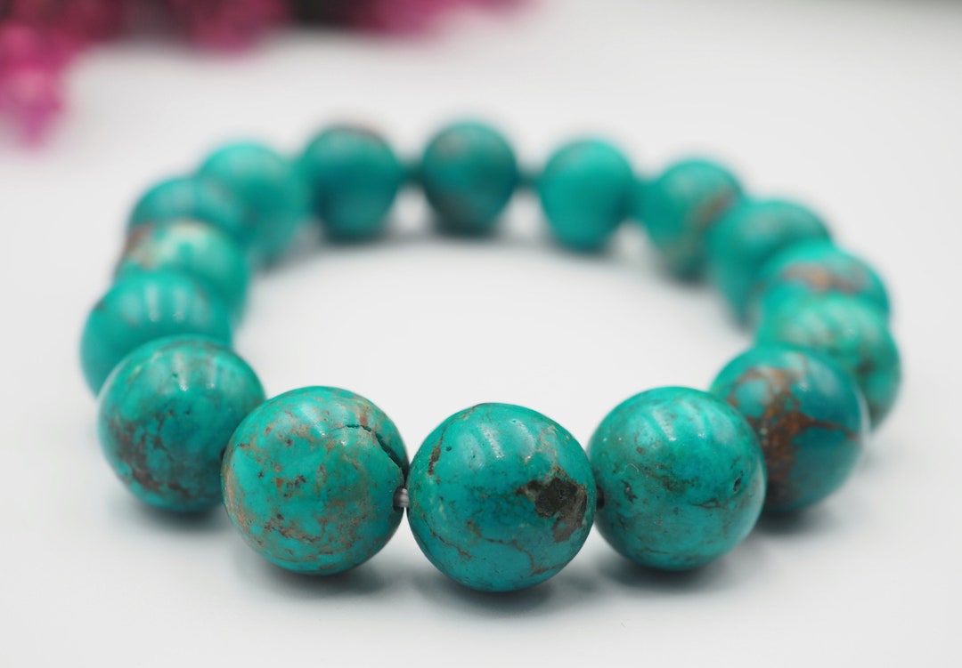 Vintage Natural Arizona Smooth Native Blue Turquoise Round - Etsy