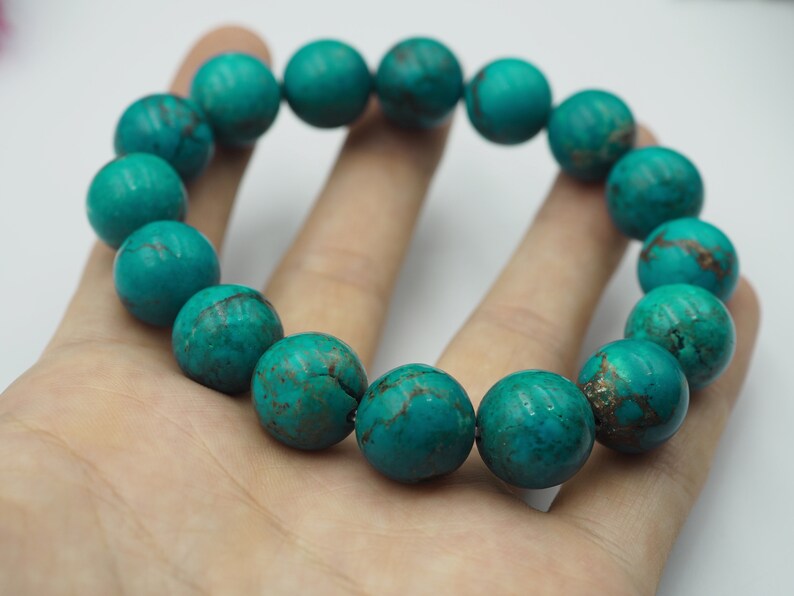 Vintage Natural Arizona smooth Native Blue Turquoise Round | Etsy