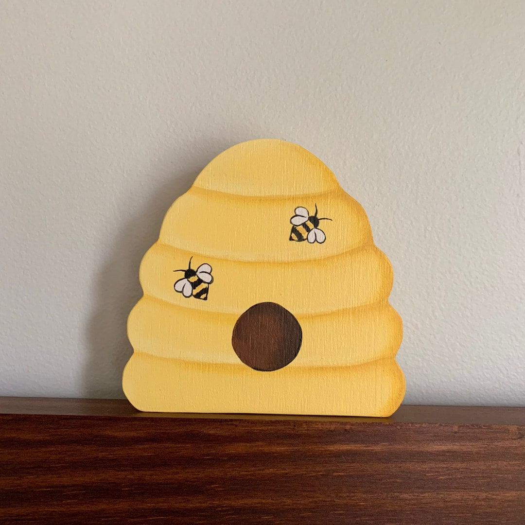 Wooden Bee Hive Hand Painted Bee Hive Tiered Tray Summer Bee - Etsy