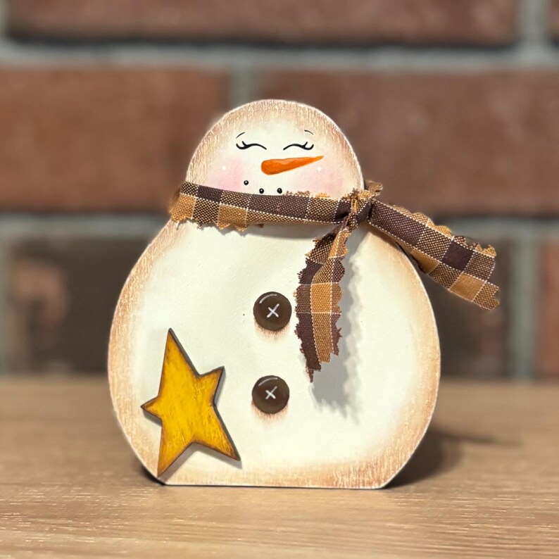 Rustic Snowman, Hand Painted Wooden Snowman, Shelf Sitter, Tiered Tray ...