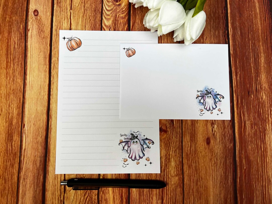 Spooky Ghost A5 Writing Set, Writing Set, Penpal, Custom Stationery ...