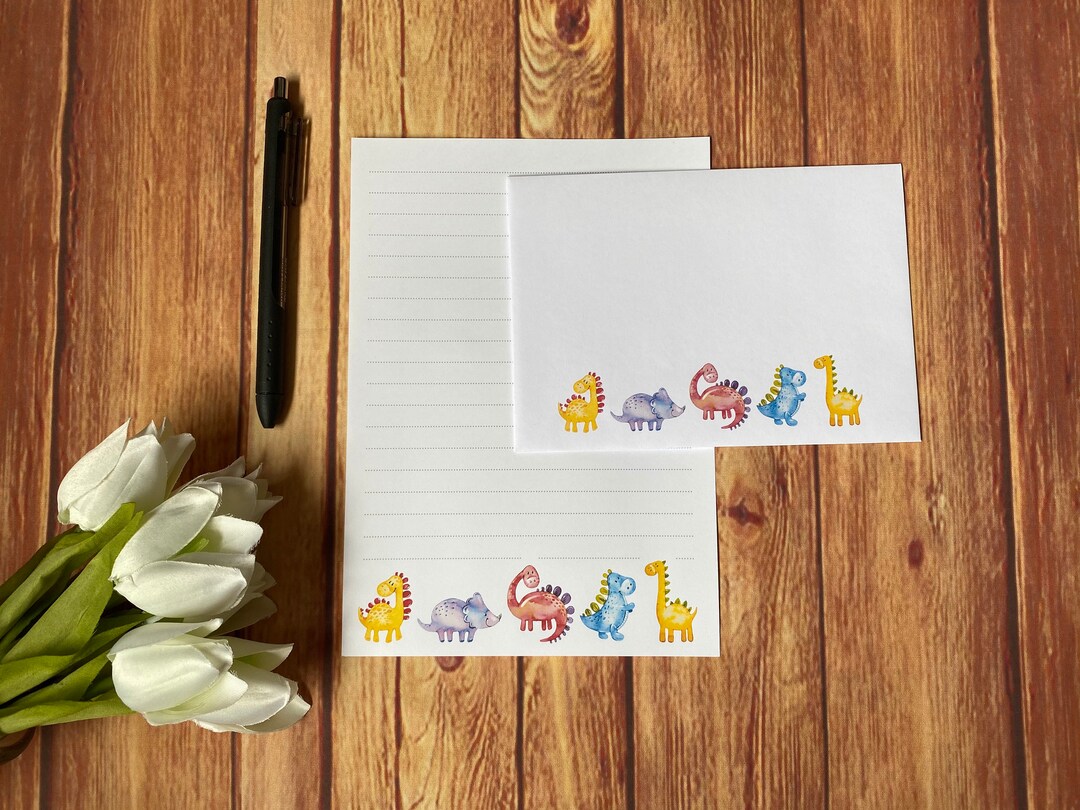 Dinosaur A5 Writing Set, Snail Mail, Happy Post, Penpal, Custom ...