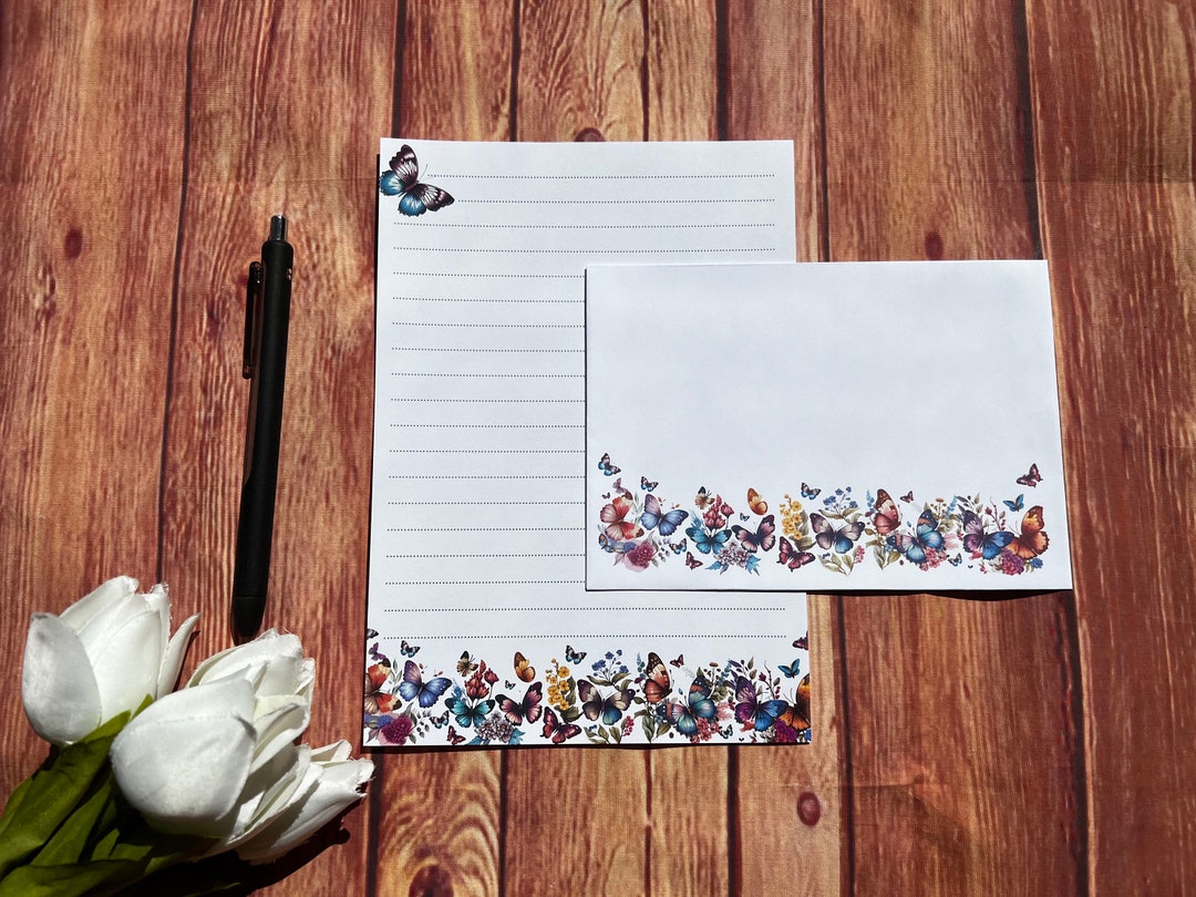 Butterfly Row A5 Writing Set, Writing Set, Penpal, Custom Stationery ...
