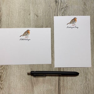 Personalised Robin A6 Note Cards, Set of 10, Envelopes, Gift Set ...