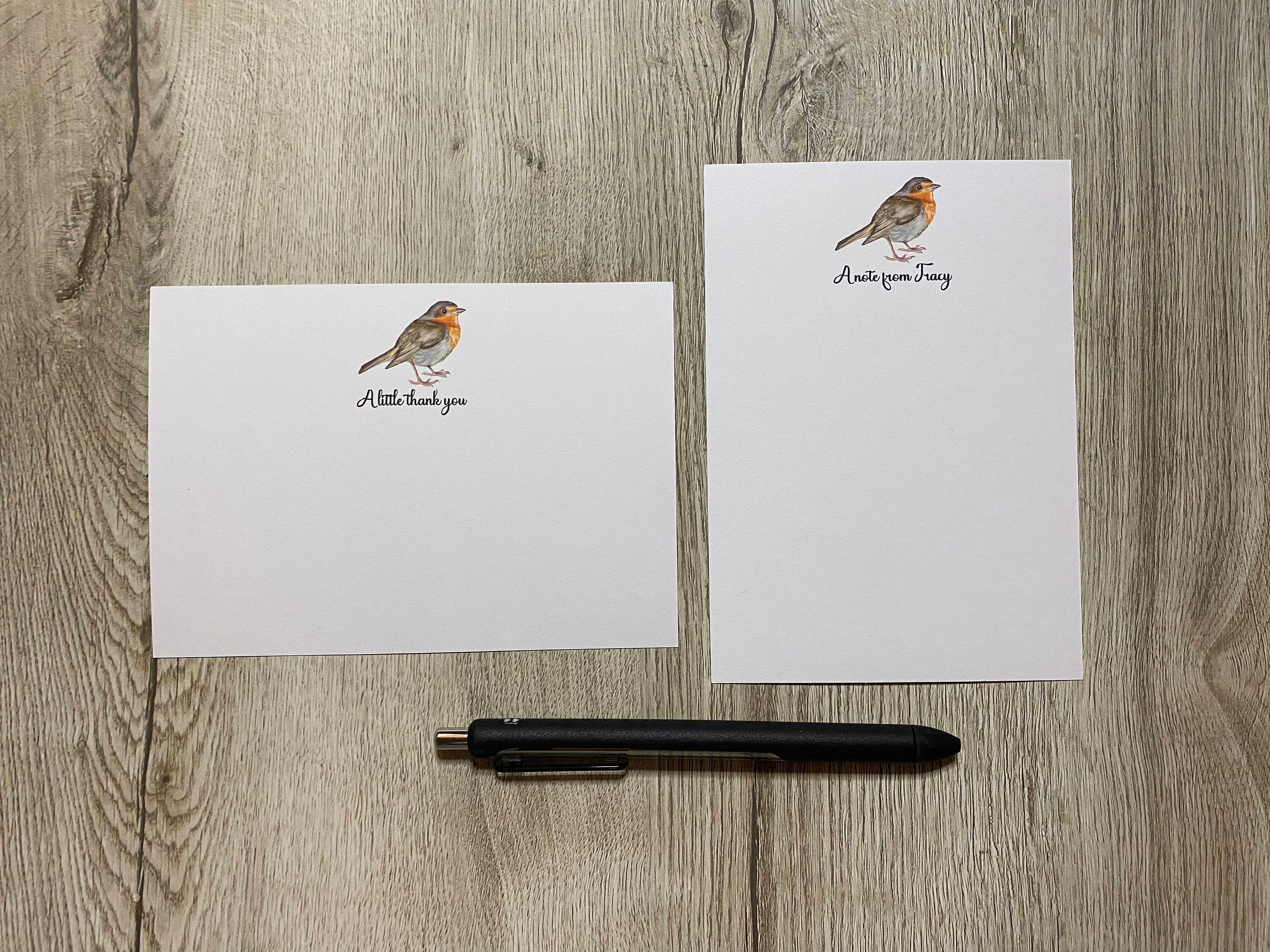 Personalised Robin A6 Note Cards Set of 10 Envelopes Gift - Etsy UK