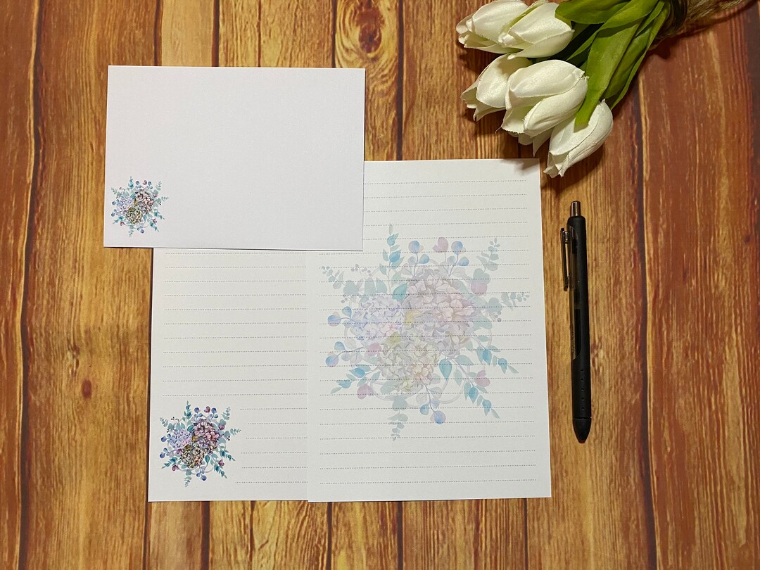 Hydrangea Bouquet Writing Set, Writing Set, Penpal, Custom Stationery ...