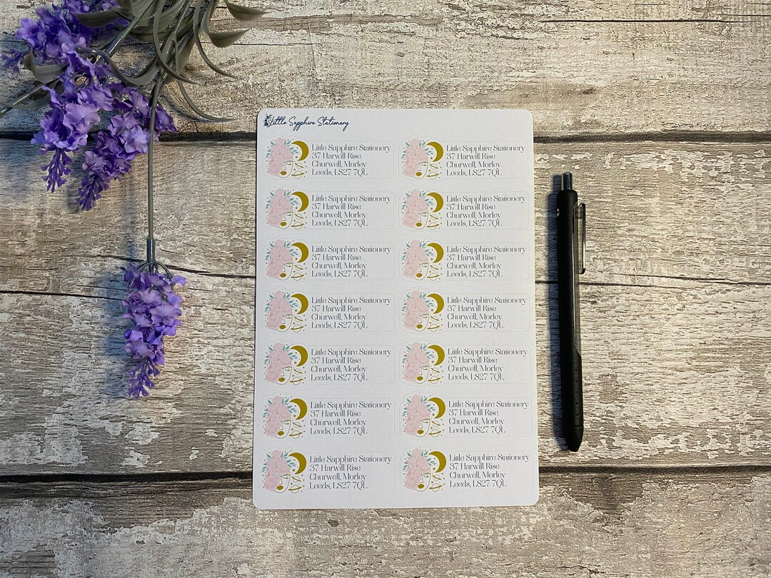 Floral Celestial Head Address Stickers, Envelope, Snail Mail, Return ...