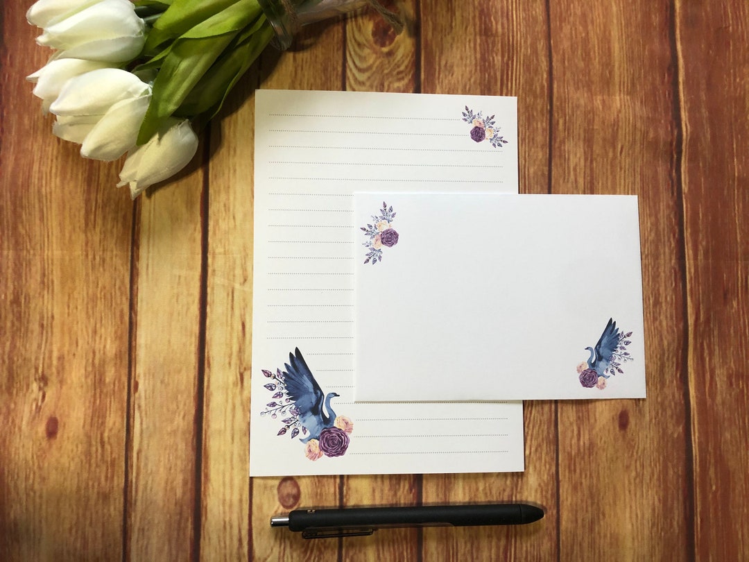 Black Swan A5 Writing Set, Snail Mail, Happy Post, Penpal, Custom ...