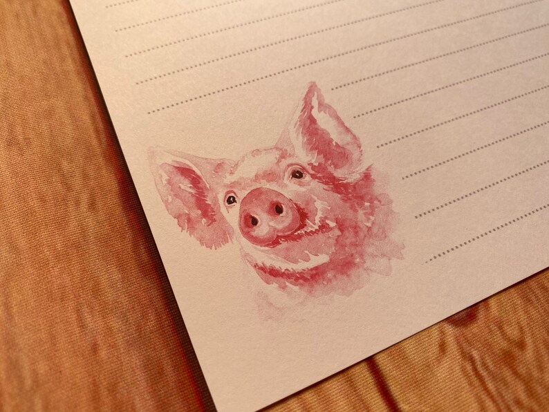 Pig A5 Writing Set Snail Mail Happy Post Penpal Custom - Etsy