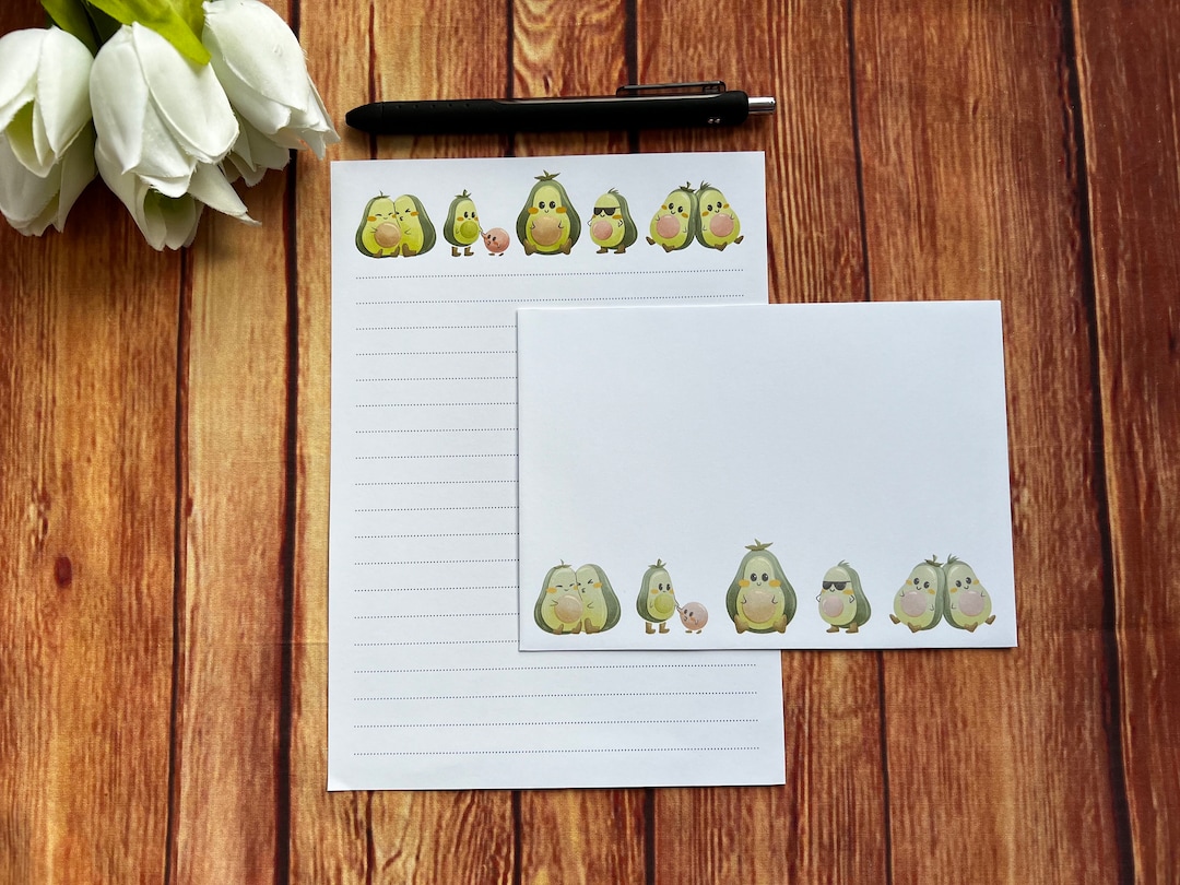 Avocados A5 Writing Set, Snail Mail, Happy Post, Penpal, Custom ...