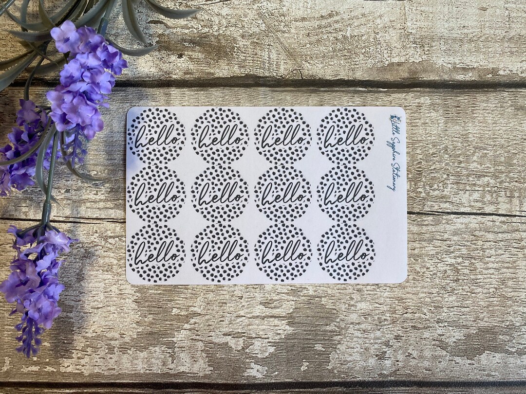 Spotty Hello Stickers, Snail Mail, Envelope Decor, Craft, Writing Paper ...