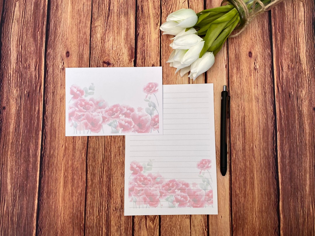 Poppy A5 Writing Set, Snail Mail, Happy Post, Penpal, Custom Stationery ...