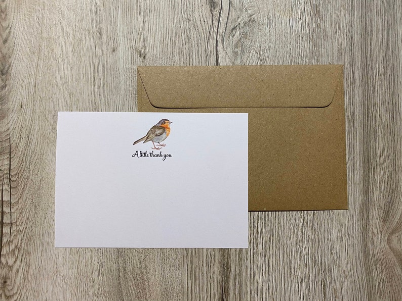 Personalised Robin A6 Note Cards, Set of 10, Envelopes, Gift Set ...