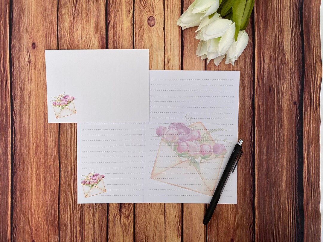 Blumen Kuvert A5 Briefpapier Set, Schneckenpost, Happy Post, Penpal ...