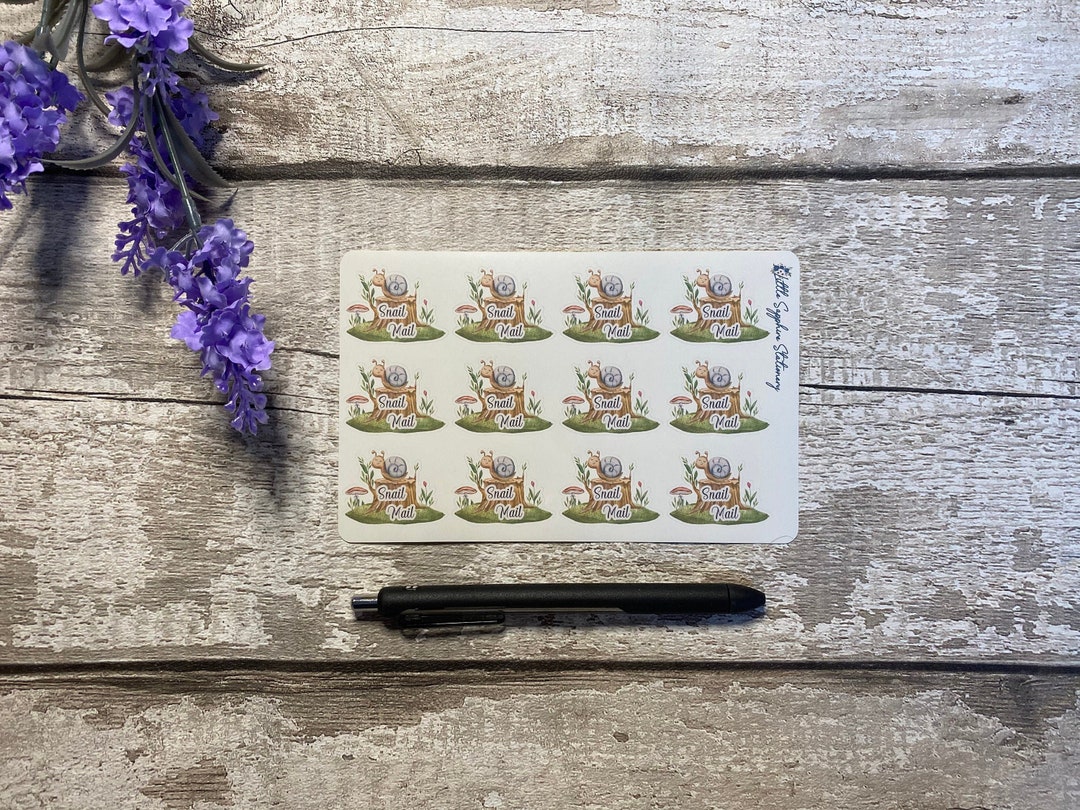 Cute Snail Mail Stickers, Snail Mail, Envelope Decor, Craft, Writing ...