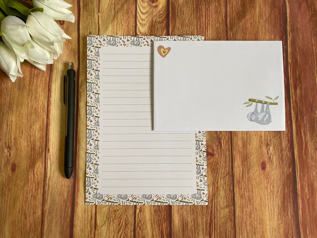 Sloth Border A5 Writing Set, Snail Mail, Happy Post, Penpal, Custom ...