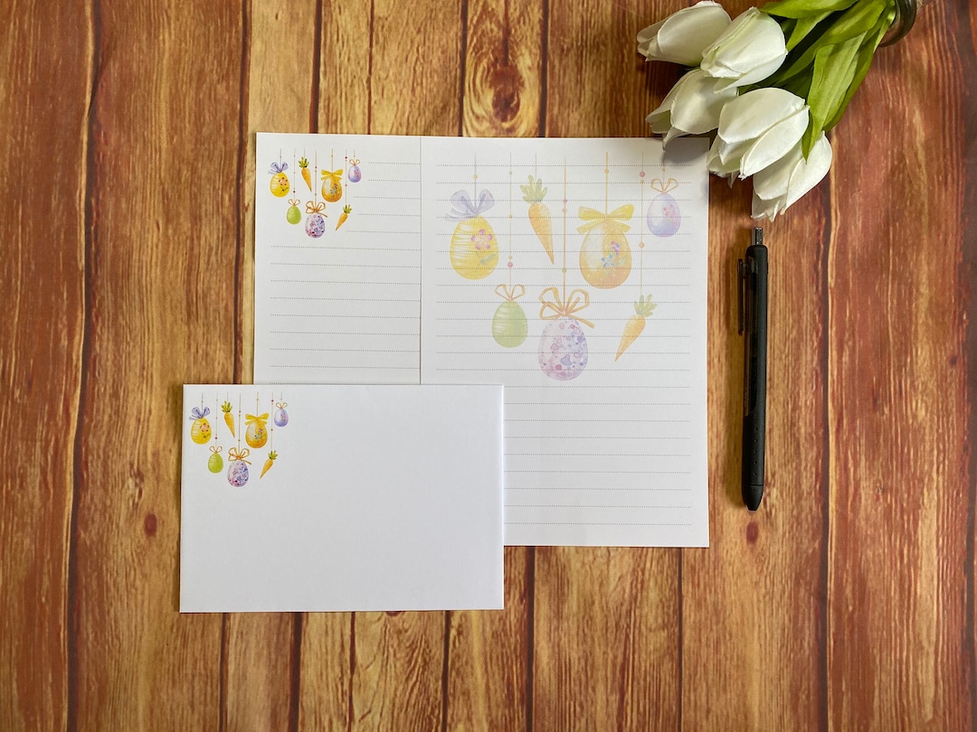 Hanging Easter Eggs A5 Writing Set, Writing Set, Penpal, Custom ...