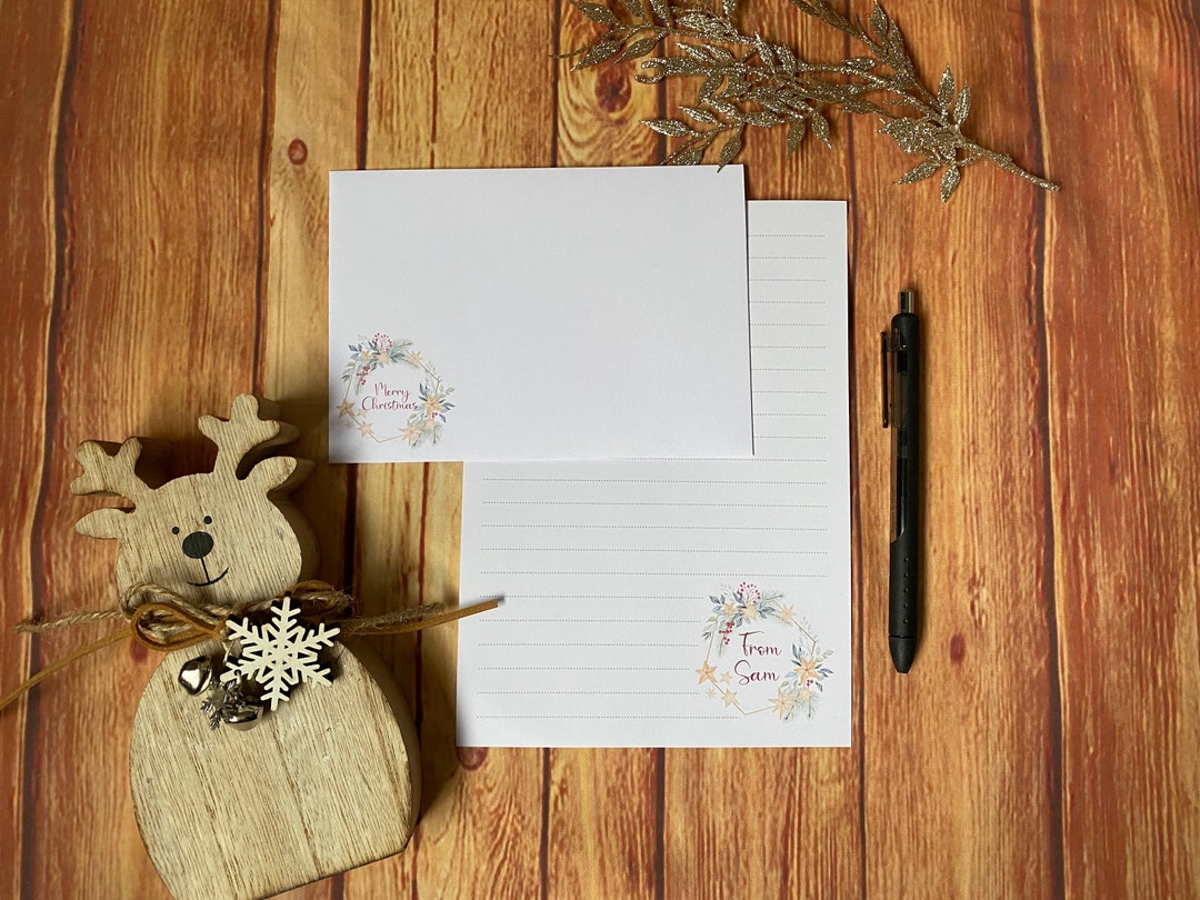 Personalised Wreath A5 Writing Set, Writing Set, Penpal, Custom ...