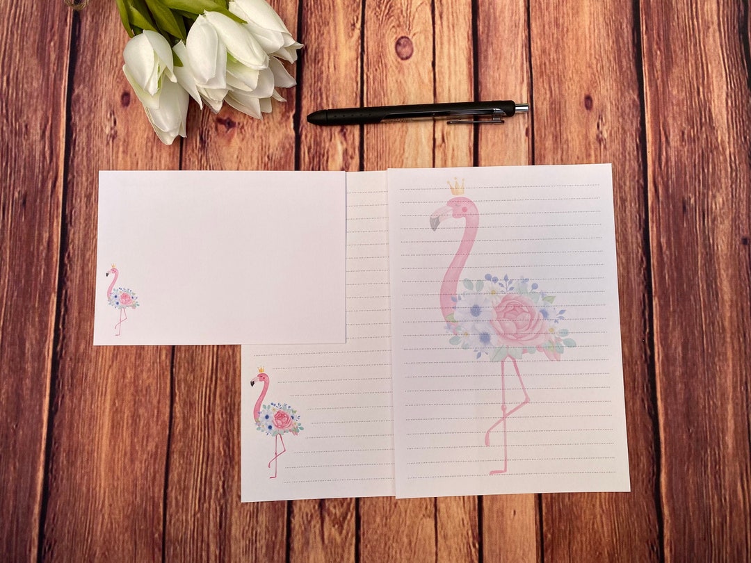 Watercolour Flamingo A5 Writing Set, Snail Mail, Happy Post, Penpal ...