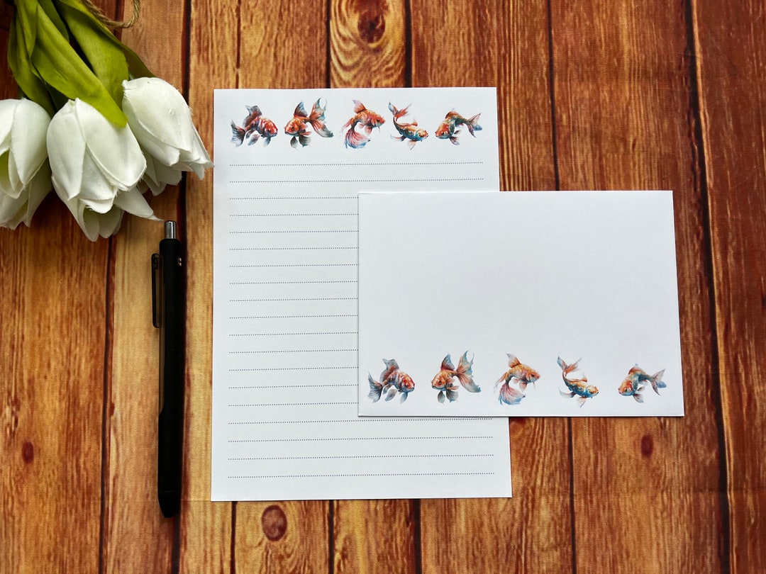Koi Fish A5 Writing Set, Snail Mail, Happy Post, Penpal, Custom ...