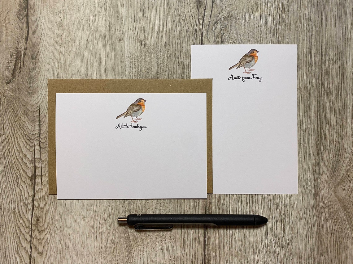 Personalised Robin A6 Note Cards Set of 10 Envelopes Gift - Etsy UK