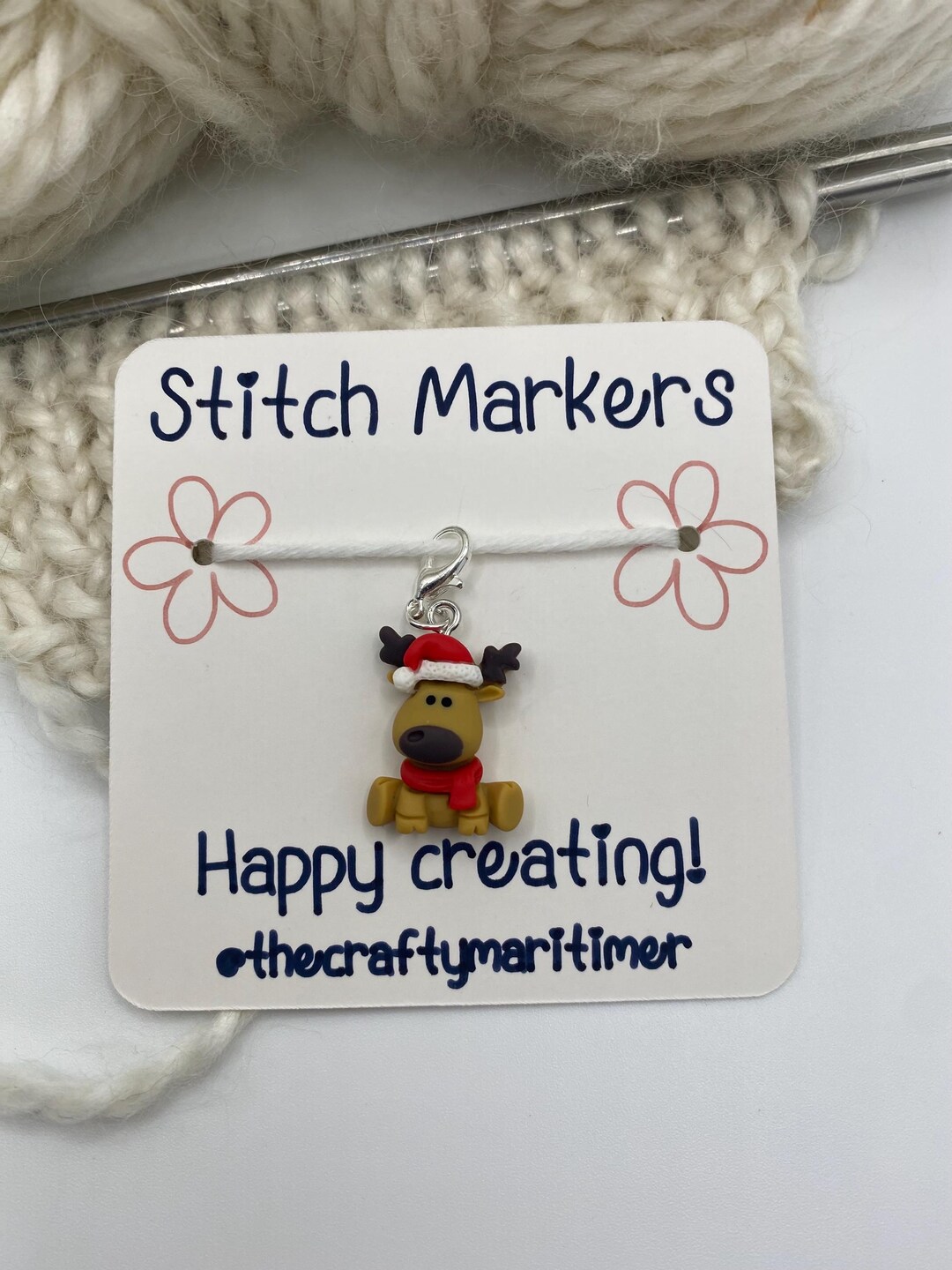 Reindeer Stitch Marker | Knitting Markers | Crochet Markers | Stitch ...