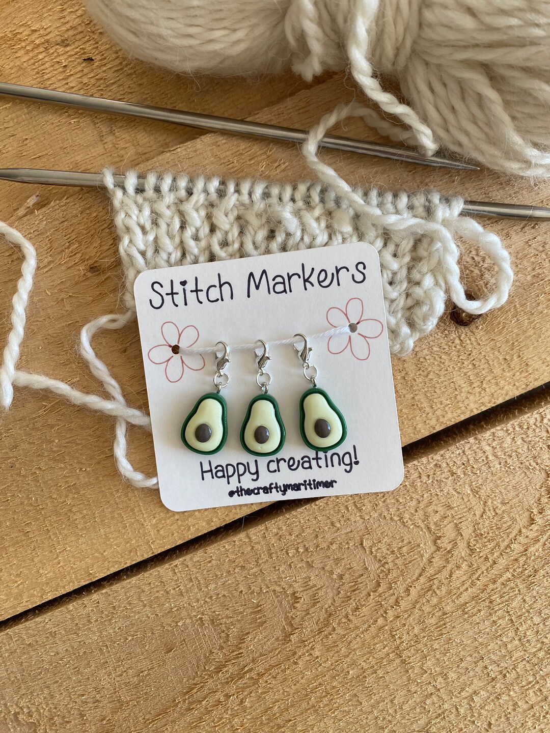 Avocado Stitch Marker Set of 3 Knitting Markers Crochet Markers Stitch ...