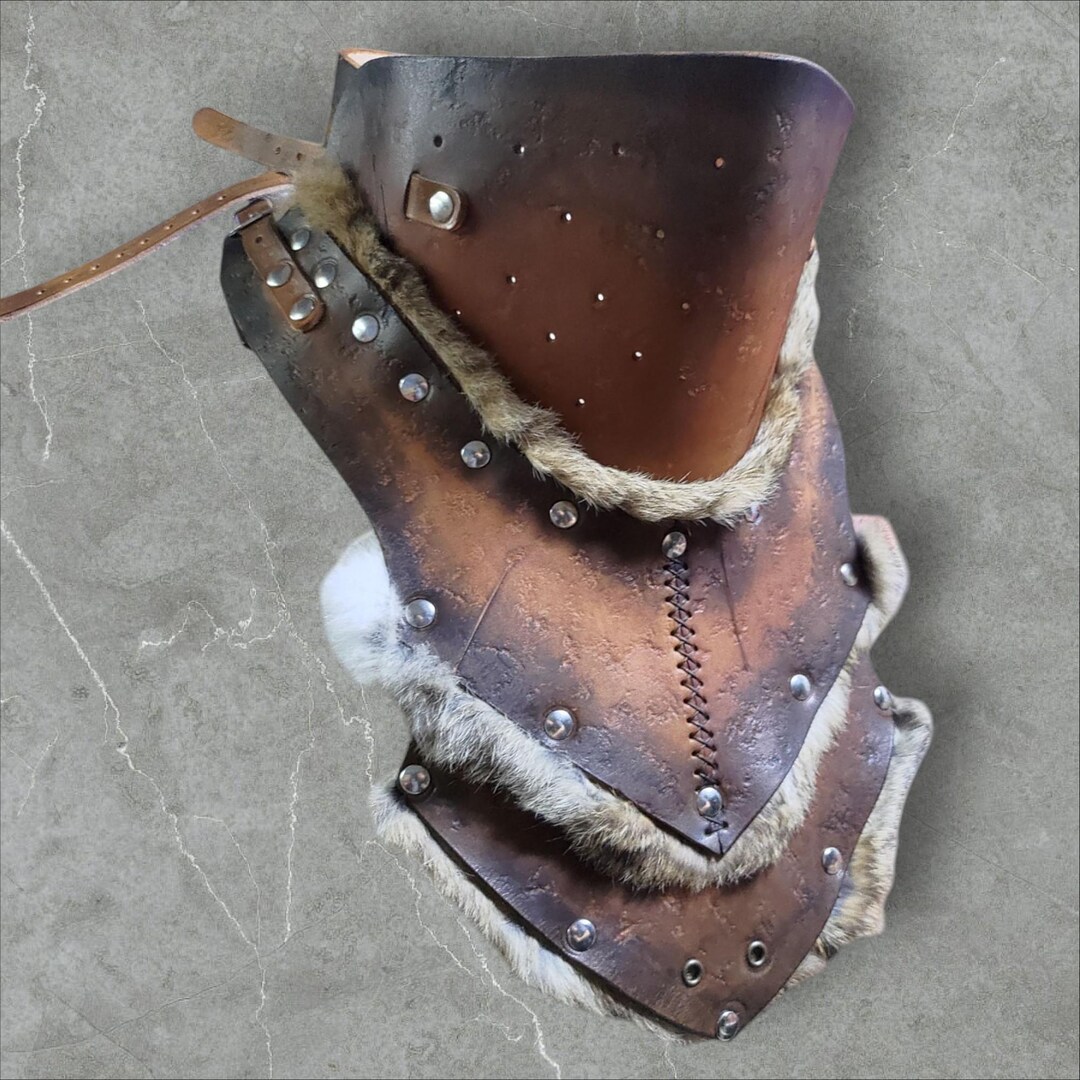 Barbarian Leather Gorget – Handcrafted Armor for LARP, Cosplay, Viking ...