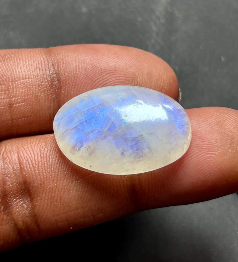 Natural Rainbow Moonstone Oval Gemstone for Jewelry Making - Etsy