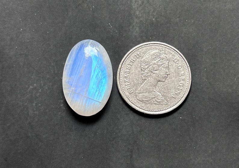 Natural Rainbow Moonstone Oval Gemstone for Jewelry Making (24x16x7mm ...