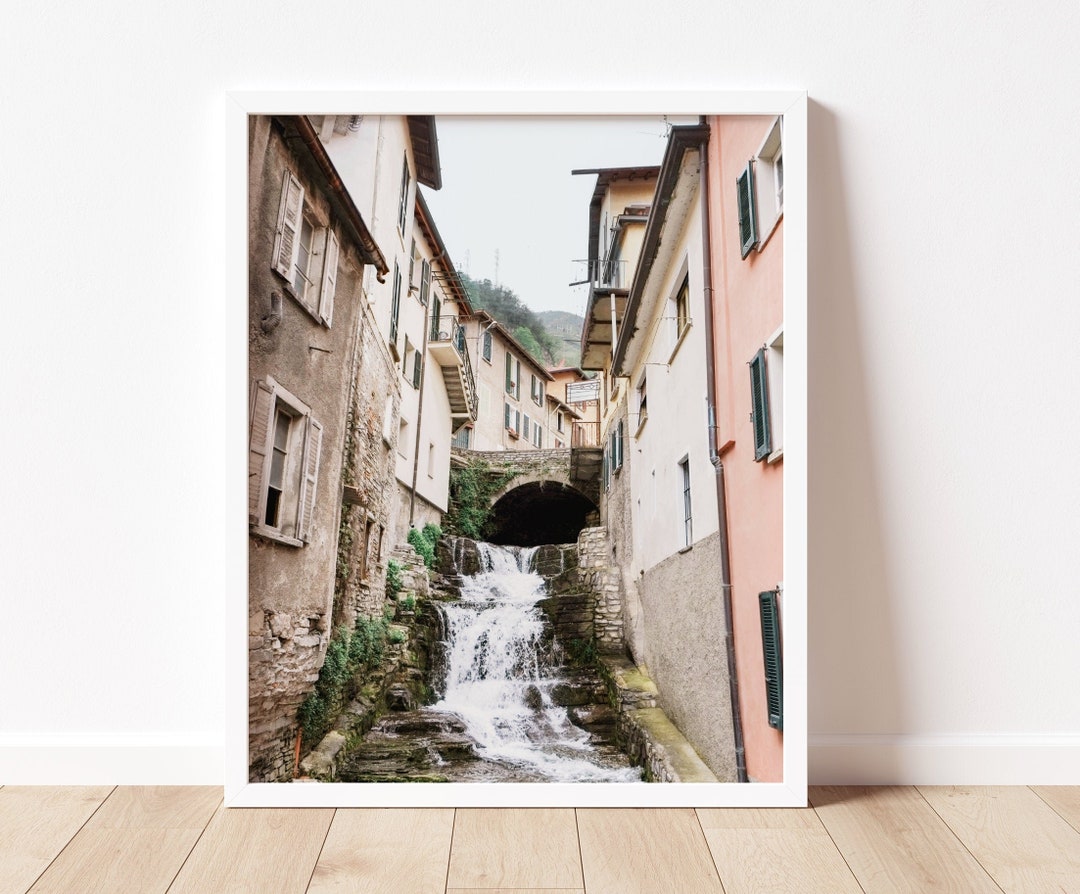 Lake Como Waterfall Print: Italy Travel Photography (digital Download ...