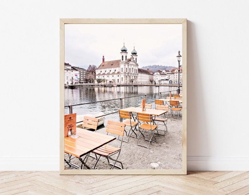 Lucerne Cafe Print, Swiss Architecture Photo, Travel Photography ...