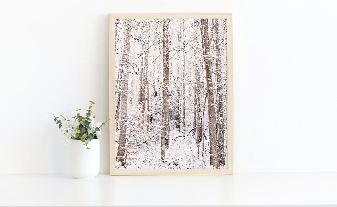 Winter Decor Nature Poster Forest Prints Winter Wall Decor - Etsy