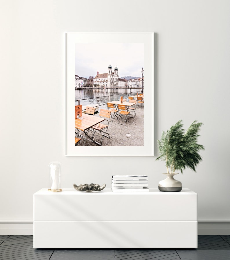 Lucerne Cafe Print, Swiss Architecture Photo, Travel Photography ...