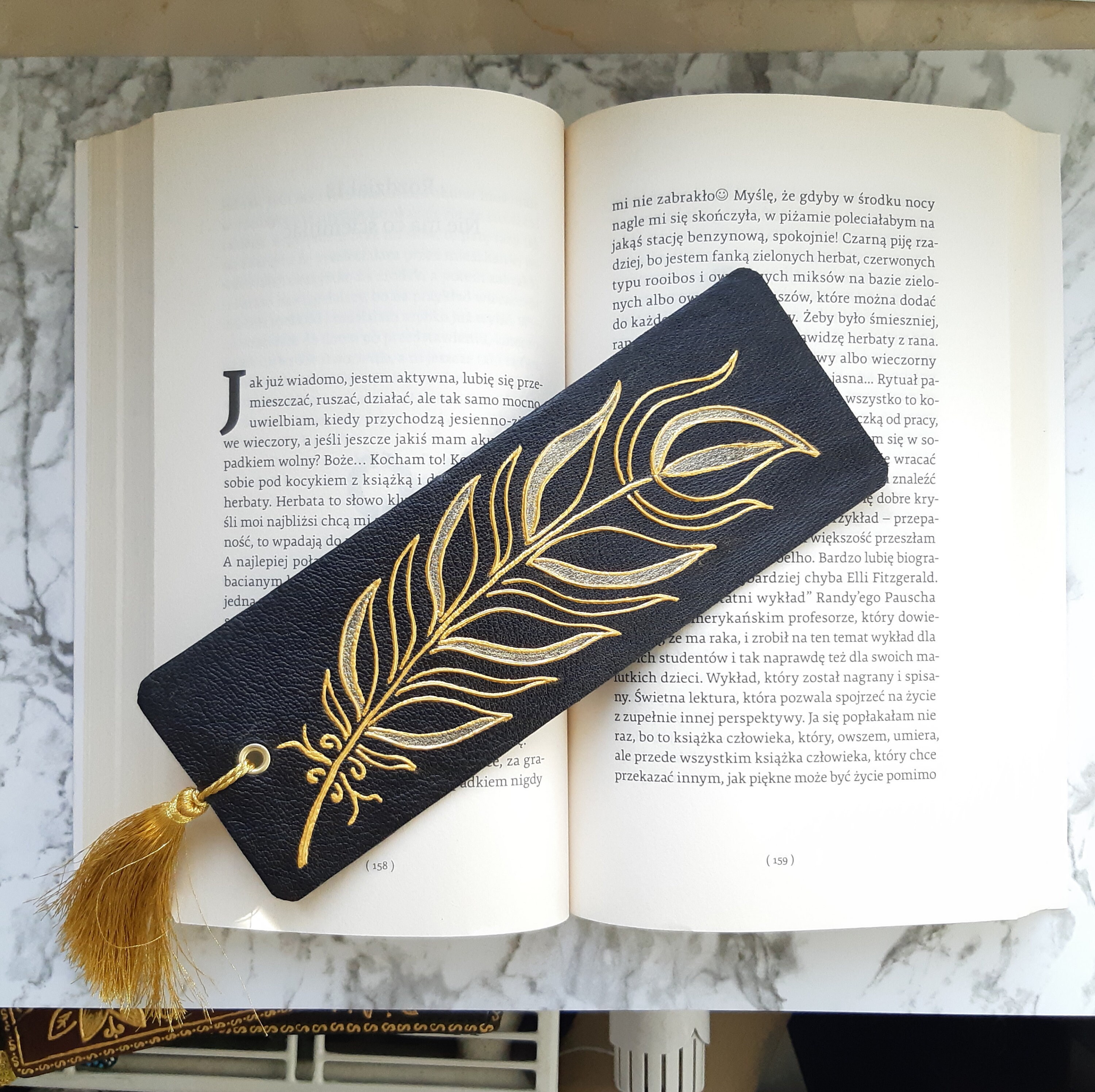 Minimalist Bookmark With Feather Personalized Leather Bookmark With ...
