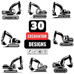 Excavator Svg Bundle, Excavator Png, Excavator Dxf, Digger Svg, Heavy ...