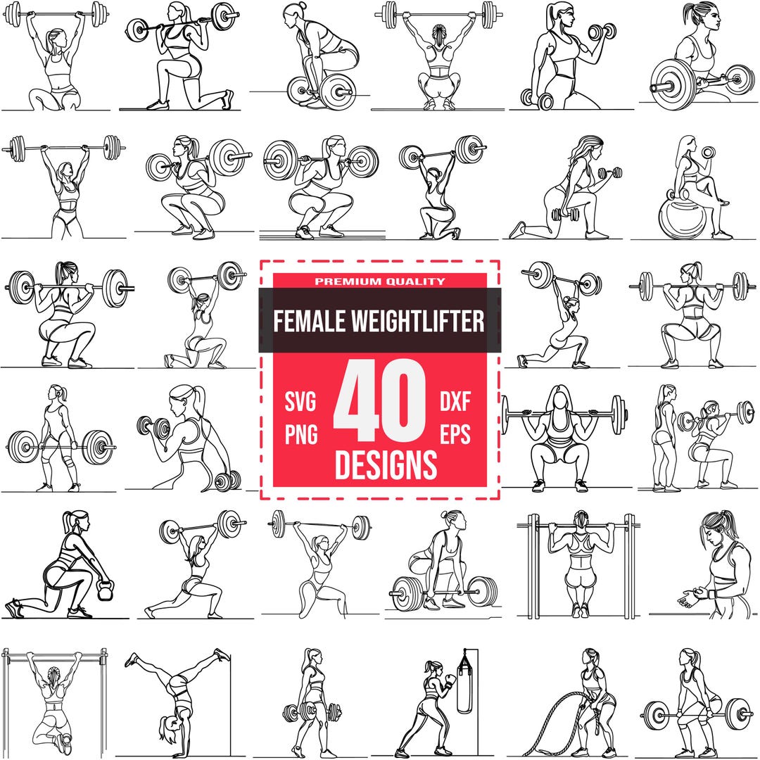 Female Weightlifting Line | 40 Strong Woman Designs | Fitness, Gym ...