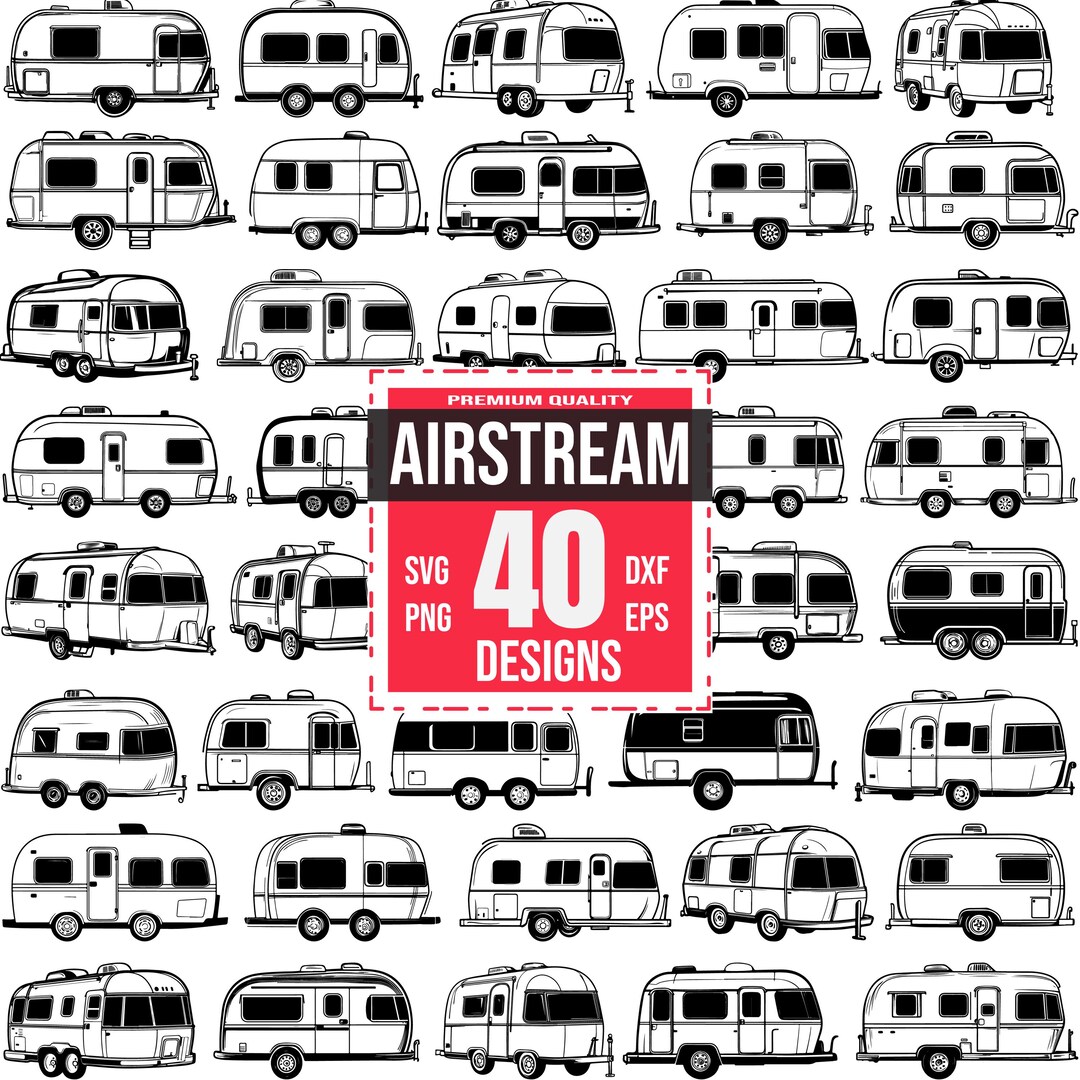 Airstream Svg Bundle, Caravan Svg, Travel Trailer Svg, Airstream ...