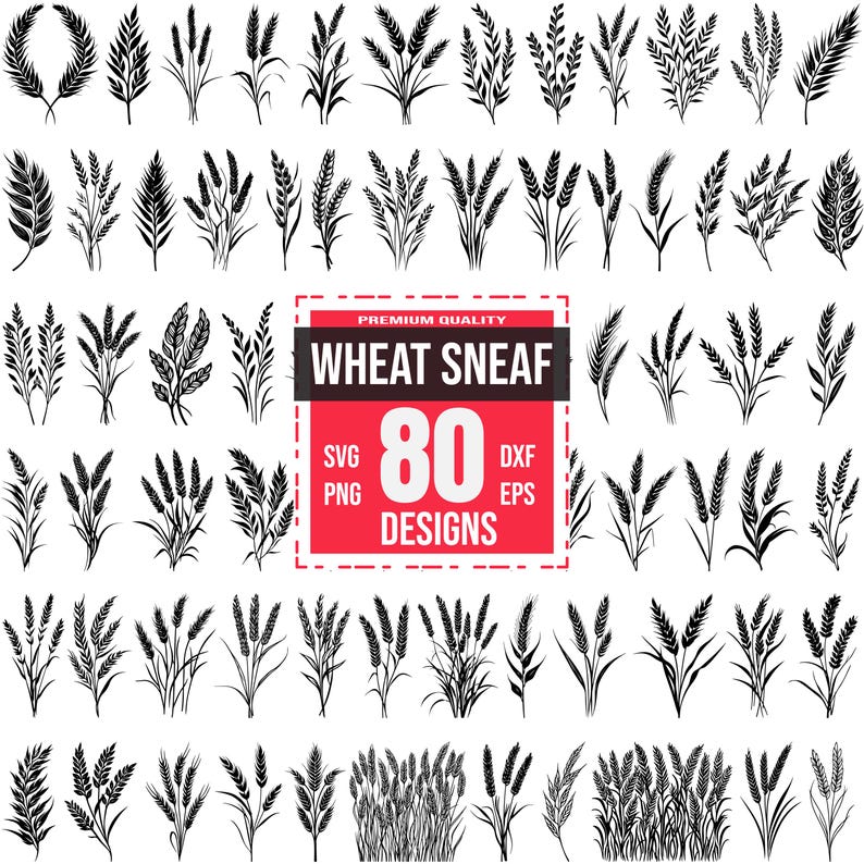 Wheat Sneaf Svg Bundle, Wheat Sheaf Png, Wheat Sheaf Dxf, Wheat Sheaf ...