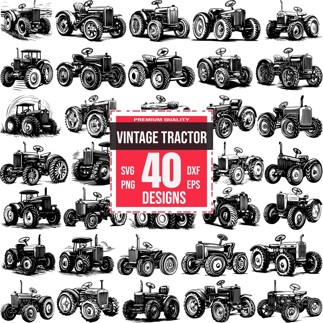 Vintage Tractor Svg Bundle, Rustic Tractor Svg, Agricultural Decor ...