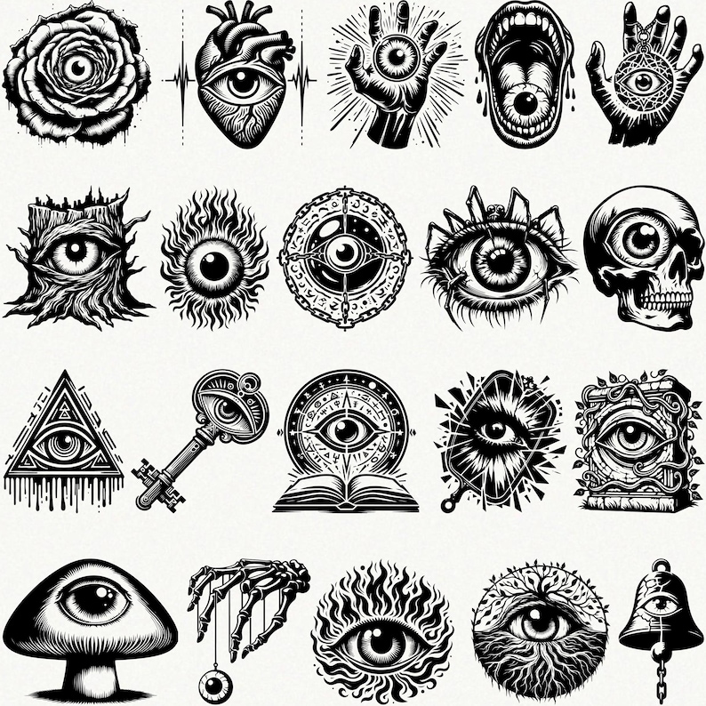 55 Creepy Eye SVG Bundle – Horror Eyeball Set, Scary Eye, Dripping Eye ...