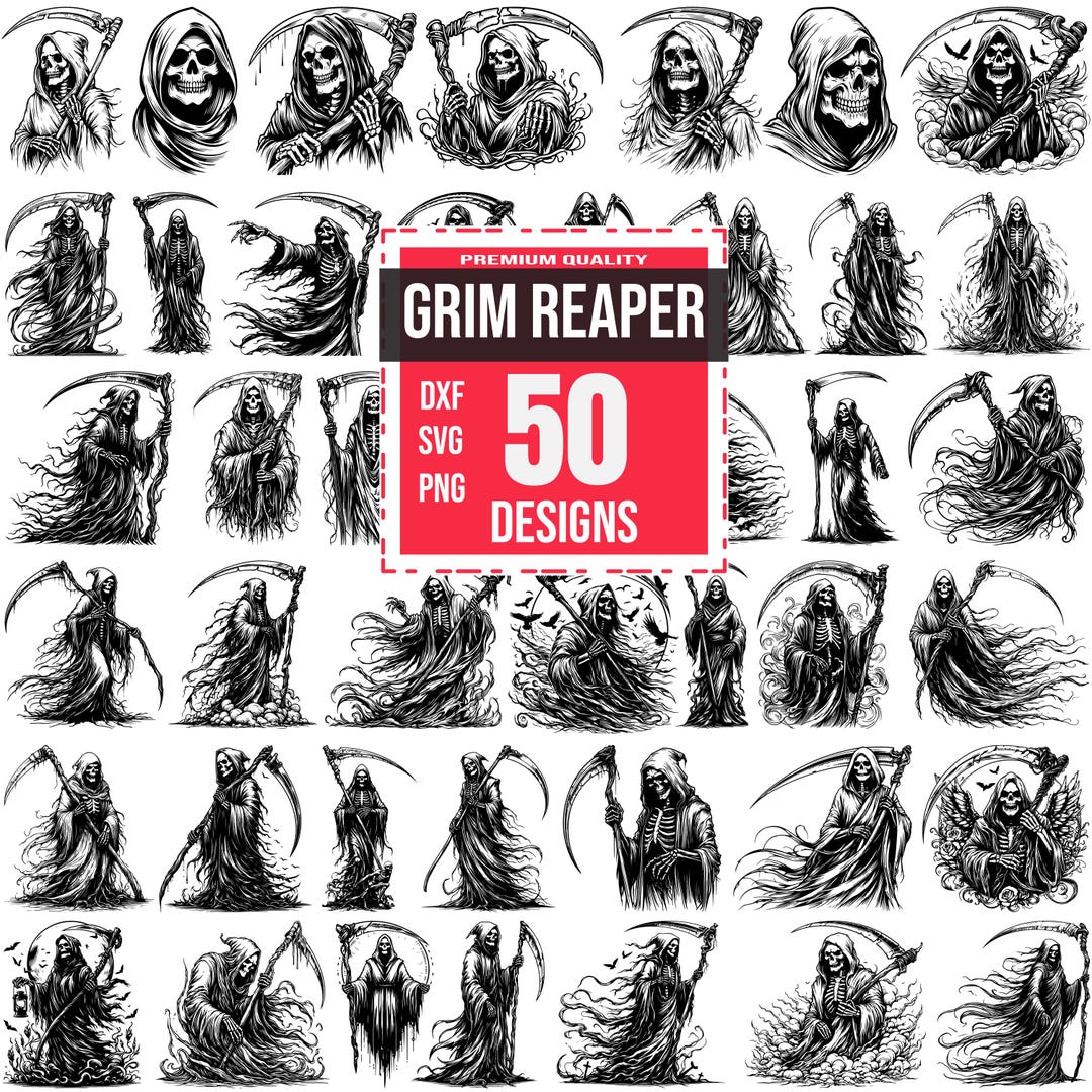 Grim Reaper SVG Bundle, Death Svg, Grim Reaper Clipart, Grim Reaper Png ...