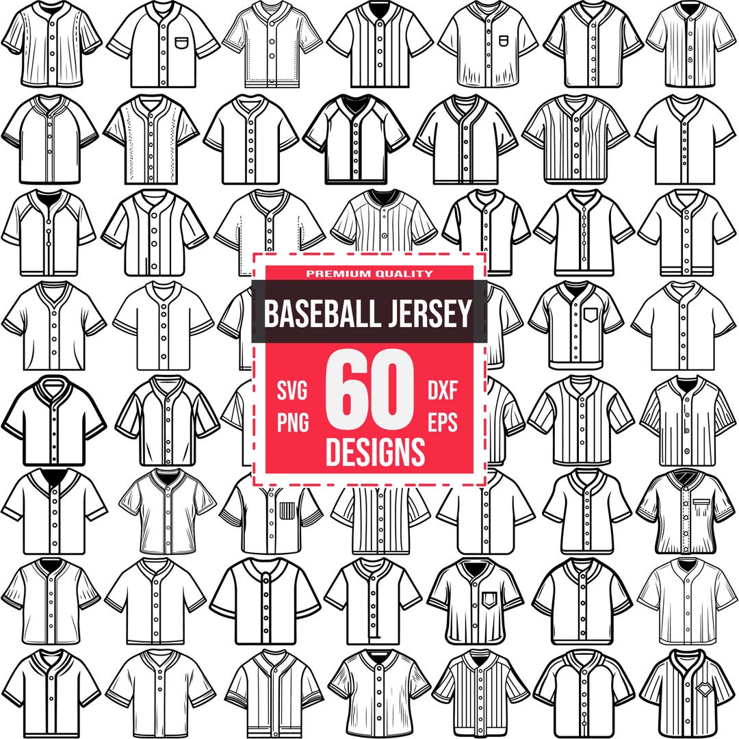 Baseball Jersey Svg Bundle, Sports Jersey Png, Baseball Uniform ...