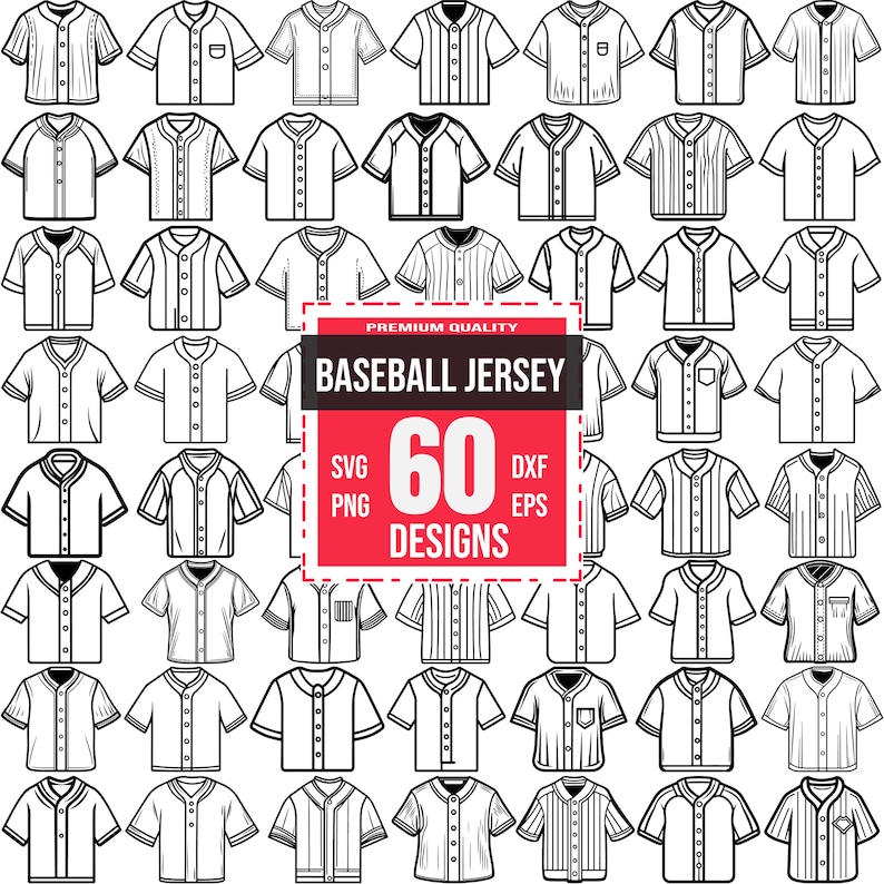 Baseball Jersey Svg Bundle, Sports Jersey Png, Baseball Uniform ...